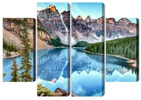 Vícedílný obraz Jezero Moraine V Národním Parku Banff, Kanada Nedostatek Nedostatek Přírodní plátno 80x60