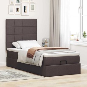Osmanský rám postele s matrací tmavě šedá 90x190cm textil 3313122