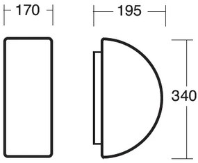 Osmont 41616 Neva 2, polokruhová nástěnka z opálového skla, 2x60W E27, 34x17cm