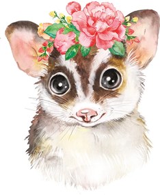 Plakát Watecolor Myška - Obraz, Plakát Velikost: B2 - 50x70 cm, Volba rámu: s bílým rámem