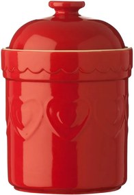 Červená kameninová dóza Premier Housewares Sweet Heart, 1,5 l
