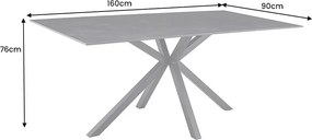 Keramický jídelní stůl Fabrico 160 cm antracitový