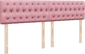Box spring postel s matrací růžová 200x200 cm samet 3287841