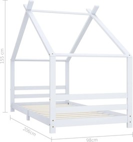 Rám dětské postele bílý masivní borové dřevo 90 x 200 cm 289612