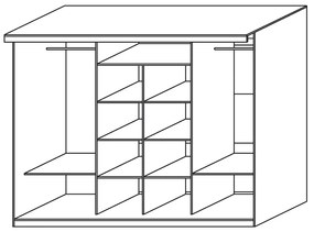 Šatní skříň SINO | 260 cm | lefkas