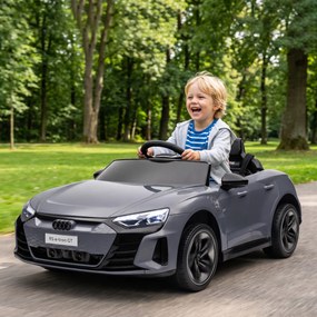 HOMCOM Dětské elektrické autíčko na dálkové ovládání, bezpečnostní pásy, klakson, hudba, světlomety, do 5 km/h, 3-5 let, šedé