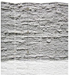 Ozdobný paraván Betonová šedá - 180x170 cm, pětidílný, obustranný paraván 360°