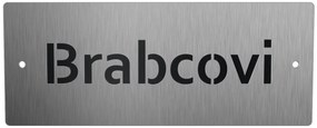 Jmenovka na schránku 2 - Nerezová s černým podkladem Provedení: Bez otvoru pro uchycení - K lepení, Velikost (šířka): 18 cm