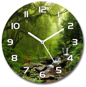 Wallmuralia Skleněné hodiny kulaté Prales v Nepálu fi 30 cm