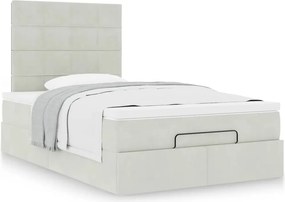 Osmanský rám postele s matracemi světle šedá 120x200cm samet 3313463