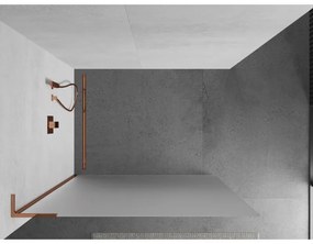 Mexen Kioto L, sprchová zástěna Walk-In 90 x 200 cm, 8mm sklo námraza, růžové zlato profil, 800-090-103-60-30