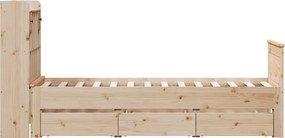 Postel s knihovnou bez matrace 75 x 190 cm masivní borovice 3308945