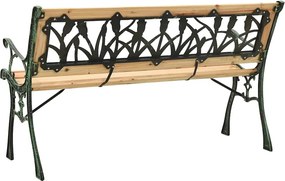 Zahradní lavice 122 cm litina a masivní jedlové dřevo 312031