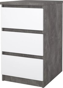 Komoda Simplicity 40 x 50 x 70 cm, šedá / bílý lesk
