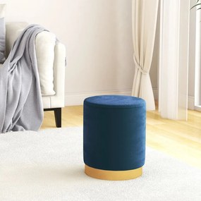 Kulatá stolička s úložným prostorem modrá samet 31 x 37 cm 340284