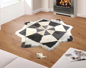 Bellatex Ovčí kožešina / vlněný koberec EVROPSKÉ MERINO OSMIÚHELNÍK, bílá, 110x110cm