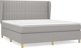 Box spring postel s matrací světle šedá 180 x 200 cm textil 3128701