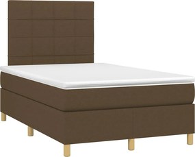Box spring postel s matrací a LED tmavě hnědá 120x190 cm textil 3270249