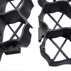 Zatravňovací dlaždice 16 ks černé 60 x 40 x 3 cm plast 146279