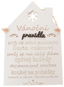 Casa de Engel Dřevěná cedule - Vánoční pravidla