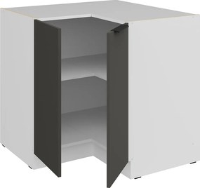 ARIA po | dolní skříňka 90x90 DN 2F rohová s policí | 90x90 cm | bílá/šedá grafit