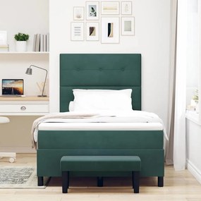 Postel s boxspringem s čelo Tmavě zelená 200 x 120 cm samet 3344507