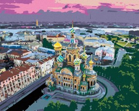Diamantové malování diamondi - saint-petersburg a okolí, 40x50 cm, vypnuté plátno na rám