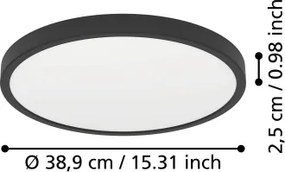 Eglo 901301-LED Str. svítidlo FUEVA LED/17W/230V 2700/4000/6500K pr.38,9cm černá