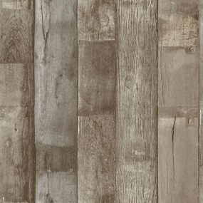 Hnědobéžová vliesová tapeta na zeď, imitace dřeva, palubek, WL1403, Wanderlust, Grandeco