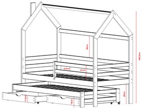 Legno Dětská rozkládací postel Disney bílá Rozměr (cm): 80x160