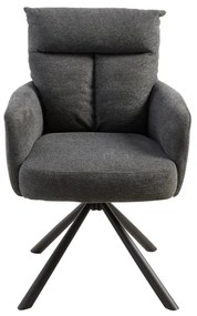 Retro otočná židle Big George tmavě šedá 360°