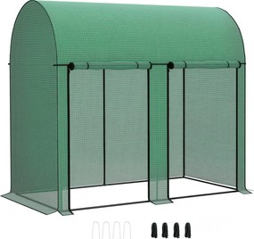 Skleník Outsunny 2 m² pro rajčata 2 x 1,78 m 2 rolovací zipové dveře ocel s vysokou hustotou PE 140 g/m² UV ochrana