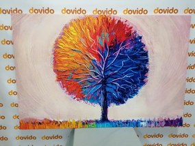 Obraz barevný akvarelový strom - 90x60 cm