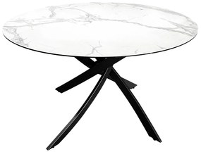 Kulatý jídelní keramický stůl Halia 120 cm bílý