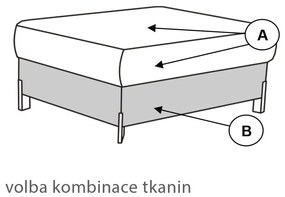 Taburet ULISES HO70 | 103x68 cm | bez úložného prostoru | VÝBĚR TKANIN a NOŽIČEK
