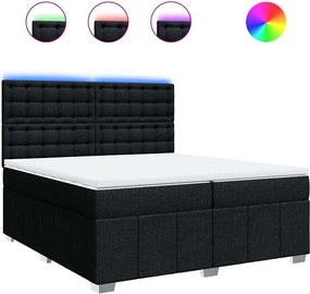 Box spring postel s matrací černá 200x200 cm textil 3294091