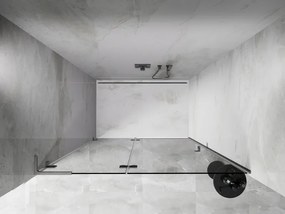 Mexen, Mexen Lunar L Otočné levé sprchové dveře 135 cm, transparentní, broušený nikl - 834L-135-000-97-00-L