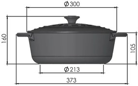 Litinový hrnec s víkem 5,7 l