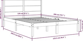 vidaXL Rám postele masivní borovice 120 x 200 cm [3104148] Barva: Bílá