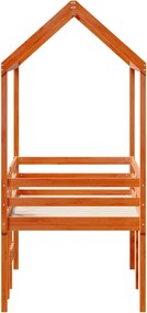 Patrová postel se střechou voskově hnědá 75 x 190 cm borovice 3282143