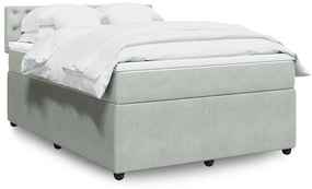 Box spring postel s matrací světle šedá 140x200 cm samet 3290070