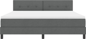 Postel s boxspringem s čelo Tmavě šedá 180 x 200 cm textil 3338707