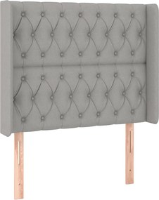 Box spring postel s matrací a LED světle šedá 90x200 cm textil 3138525