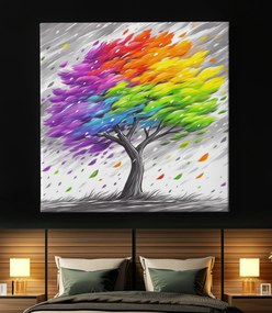 Obraz na plátně - Strom života Silné větry FeelHappy.cz Velikost obrazu: 120 x 120 cm