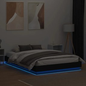 Rám postele s LED bez matrace černý 150x200 cm 3209787