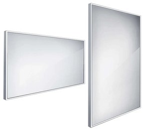 Nimco - Zrcadlo v rámu s LED osvětlením, 140x70 cm, hliník ZP 13008