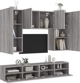 vidaXL 5dílná obývací stěna kompozitní dřevo [3216523] Barva: šedá sonoma