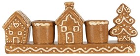 Keramický svícen perníkové chaloupky Gingerbread Cott - 21*4*8 cm