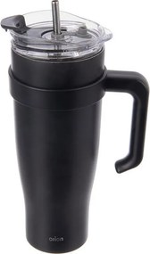 Nerezový termohrnek s brčkem TERMO 1,2 l, černý