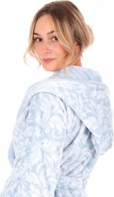 Krátký dámský župan s kapucí Flora ledově modrá  48 56 5203 - M